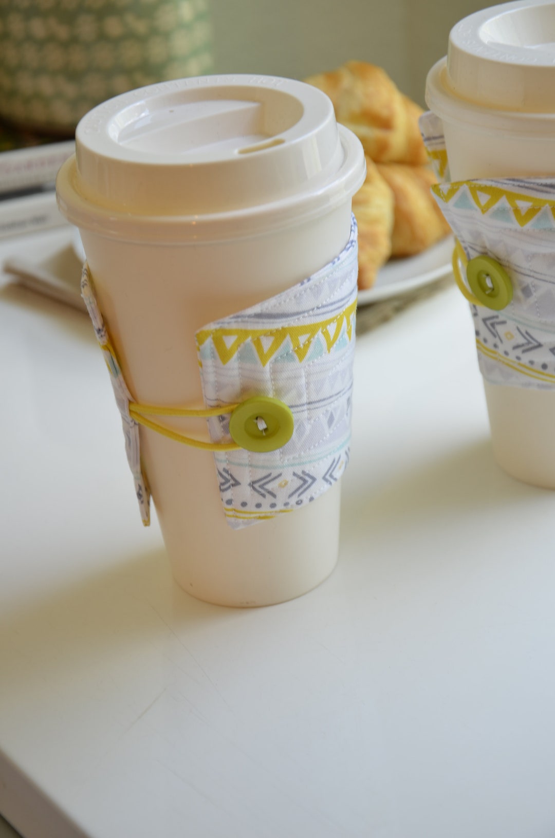 Quilted Fabric Cup Cozy Thermal Drink Sleeve Hot or Cold Beverage ...