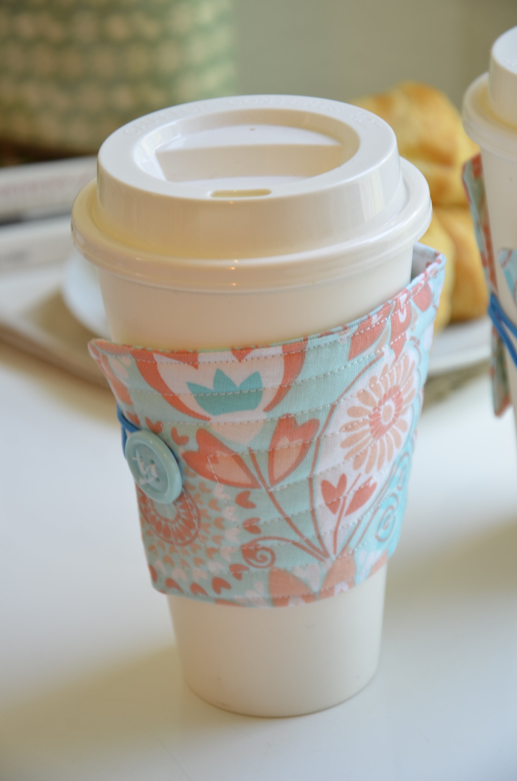 Quilted Fabric Cup Cozy Thermal Drink Sleeve Hot or Cold Beverage ...