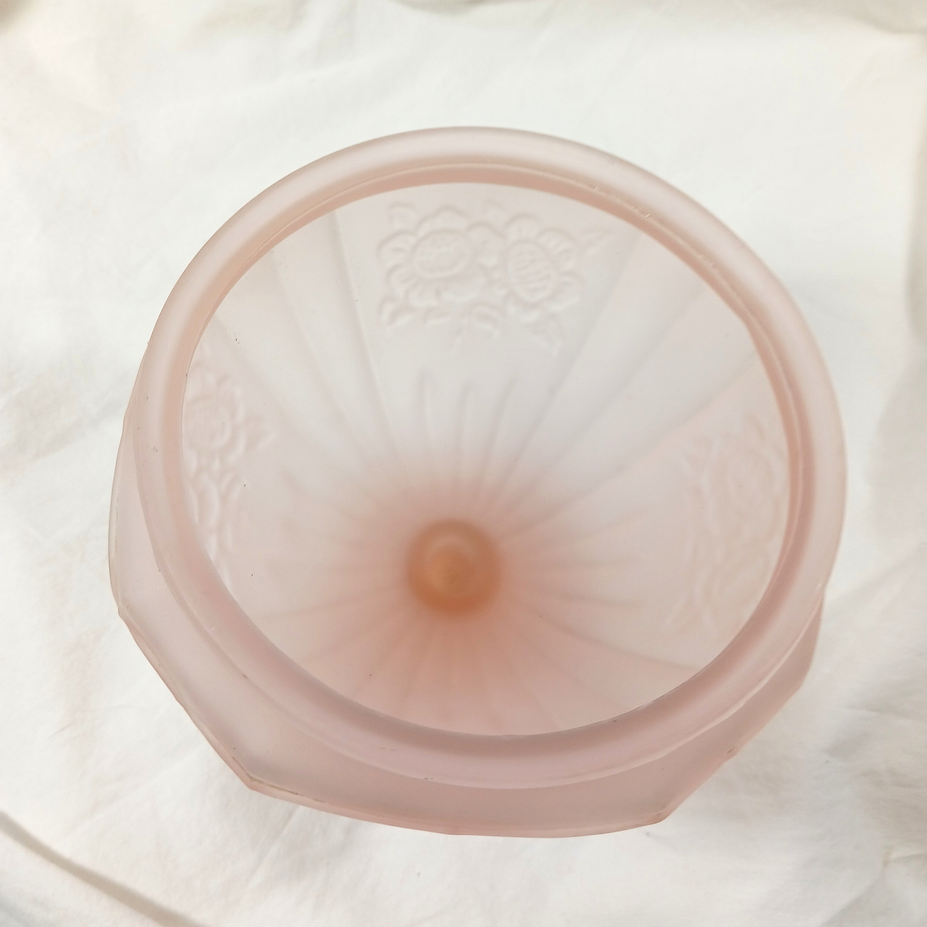 Antique Anchor Hocking Mayfair Pink Frosted Depression Glass Footed ...
