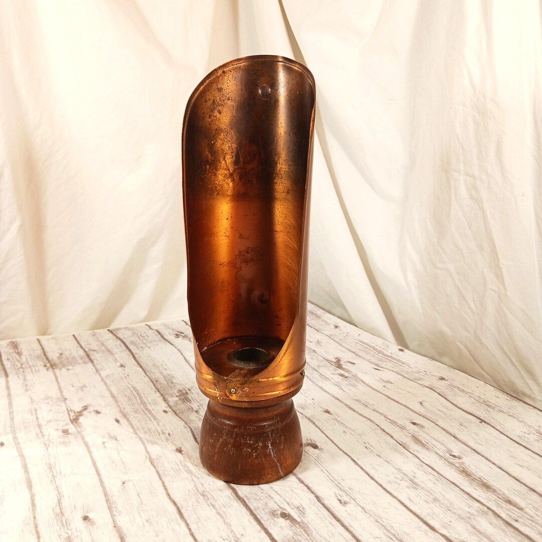 Vintage 1970s Copper Reflector Candle Holder Lantern Wind Screen ...