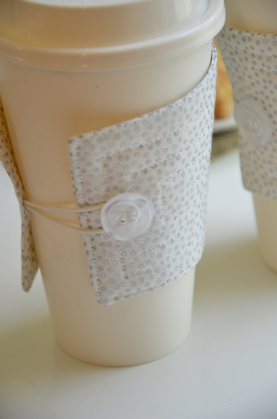 Quilted Fabric Cup Cozy Thermal Drink Sleeve Hot or Cold Beverage ...
