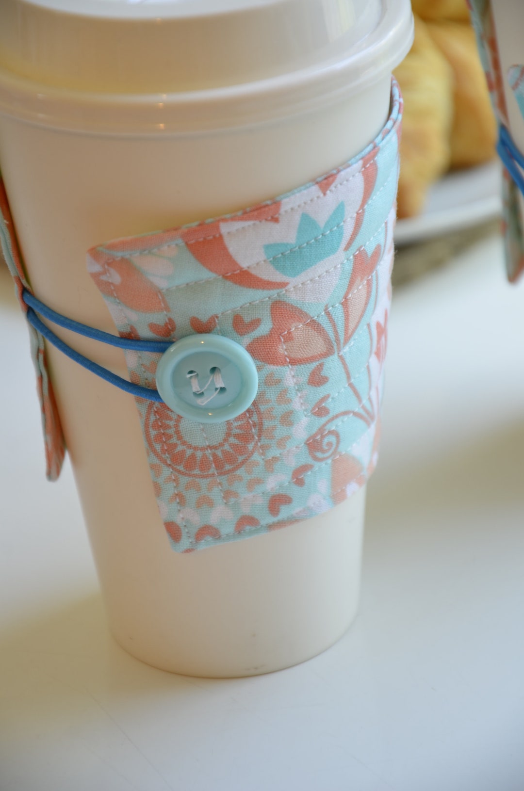 Quilted Fabric Cup Cozy Thermal Drink Sleeve Hot or Cold Beverage ...