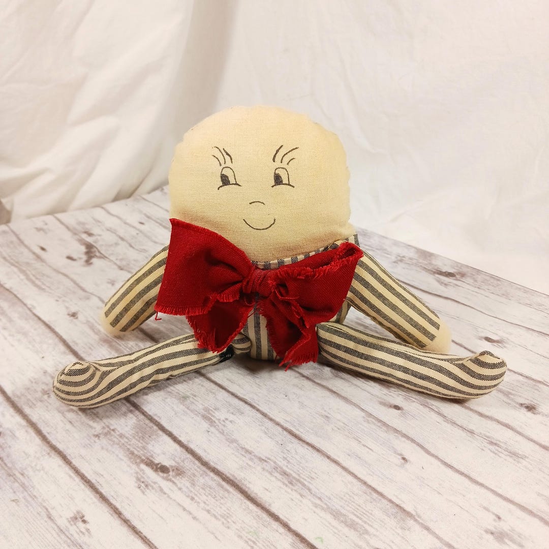 Vintage Handmade Humpty Dumpty Cloth Doll Nursery Rhyme Articulating ...