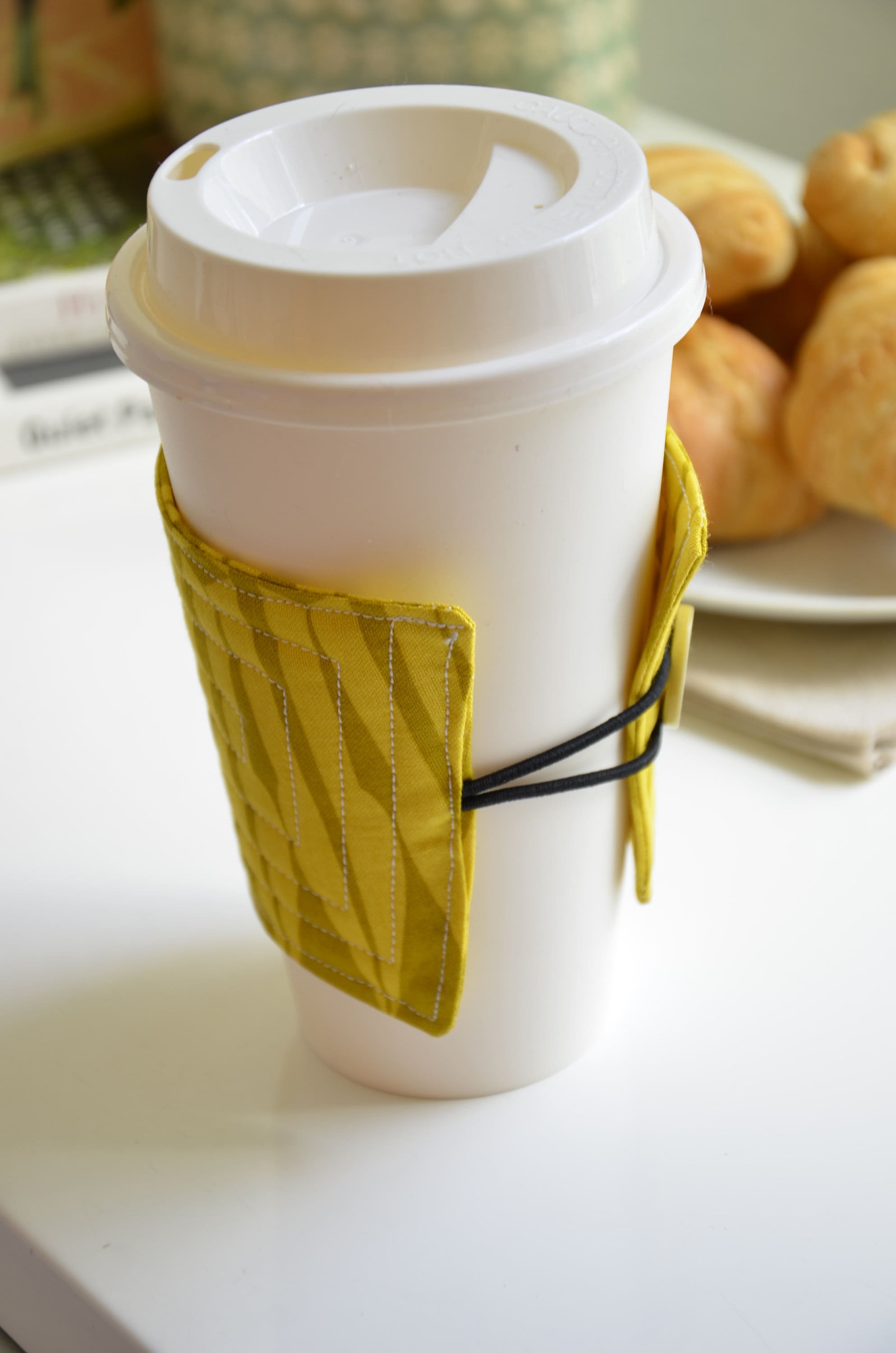 Quilted Fabric Cup Cozy Thermal Drink Sleeve Hot or Cold Beverage ...