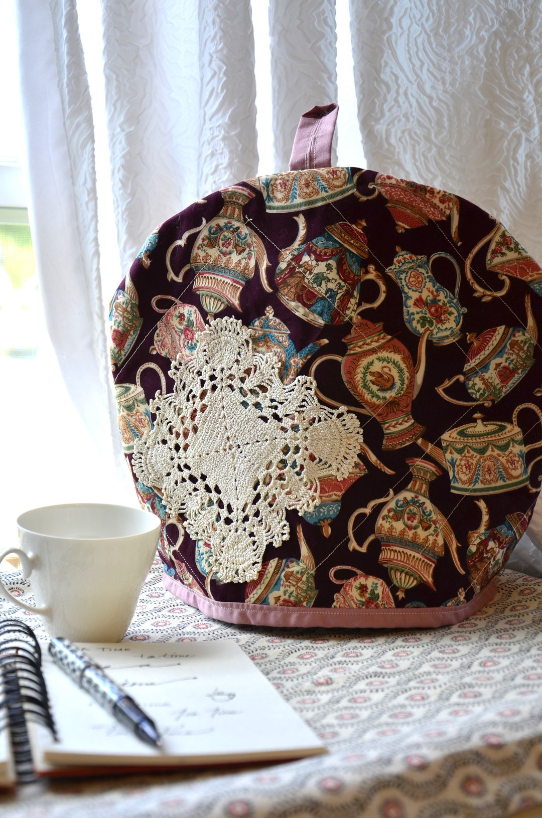 Insulated Teapot Cozy Quilted Fabric Tea Cover Thermal French Press ...
