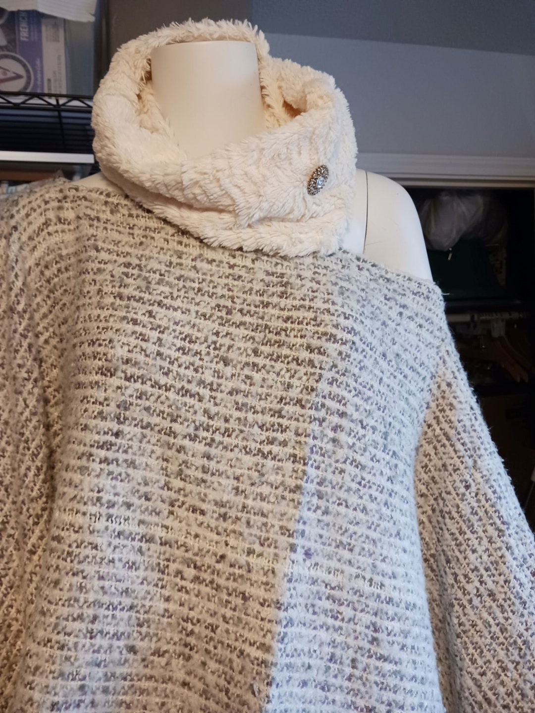 Ivory Faux Fur Neck Wrap Winter White Cozy Collar Neck Warmer ...