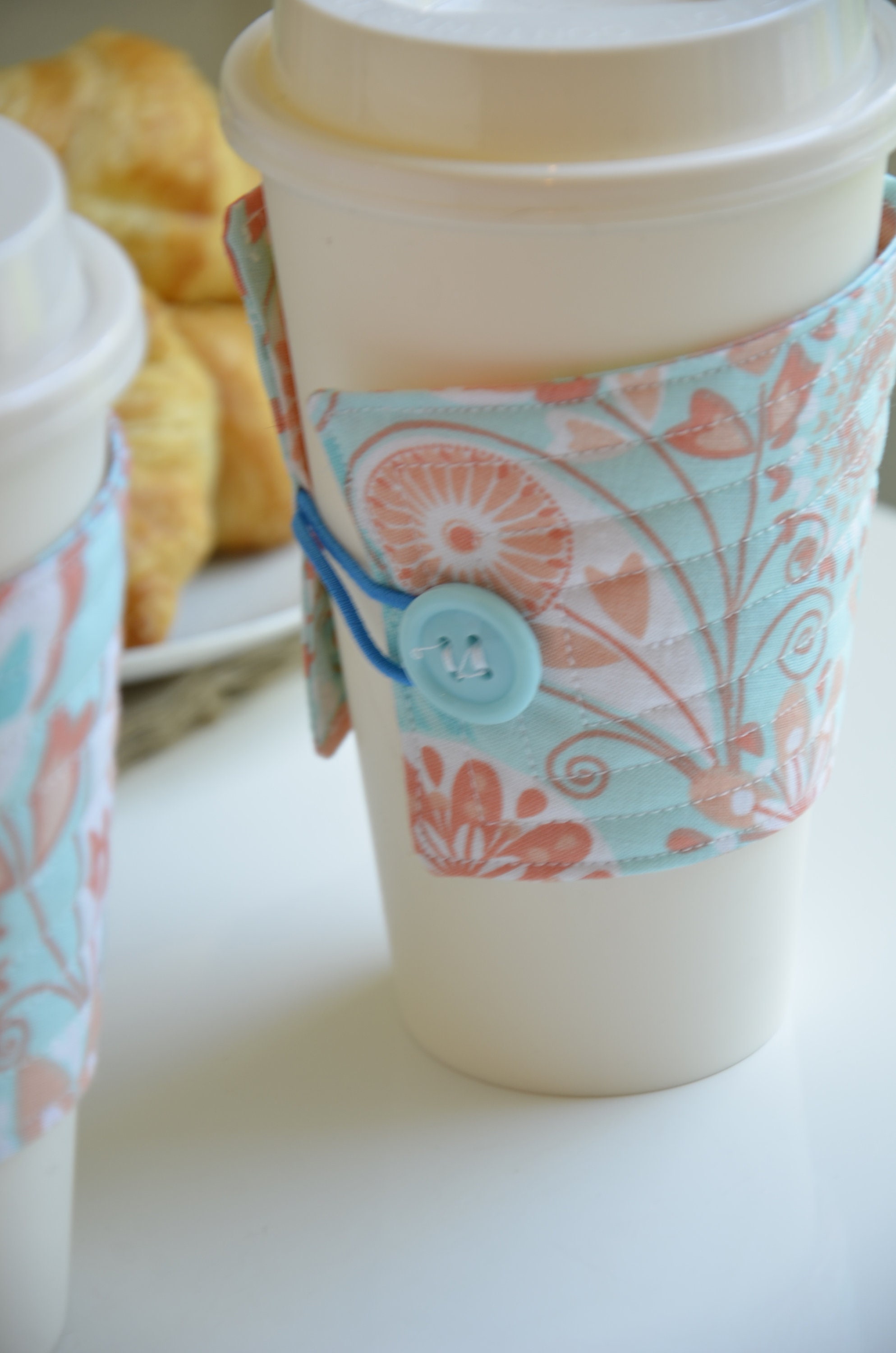 Quilted Fabric Cup Cozy Thermal Drink Sleeve Hot or Cold Beverage ...