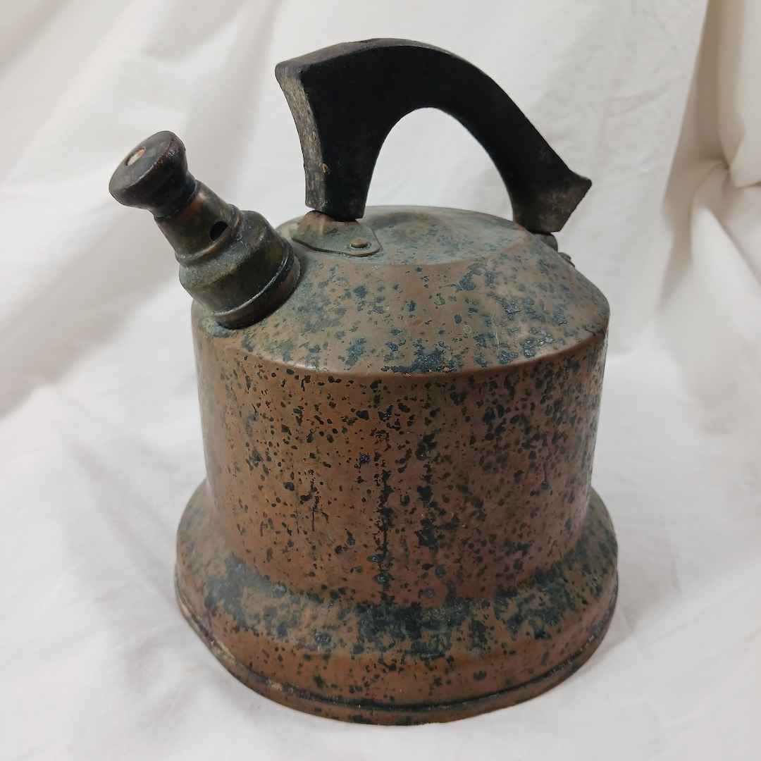Antique West Bend Solid Copper Tea Kettle Teapot Whistle 1920s ...
