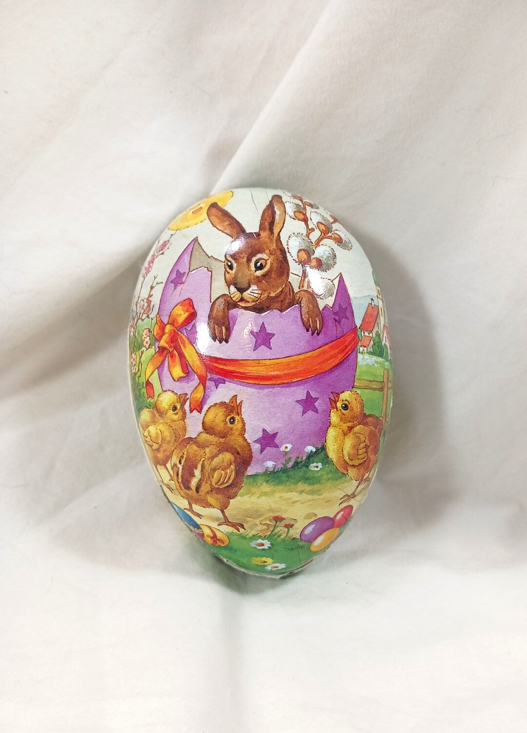 Vintage Cardboard Paper Mache Easter Egg Candy Holder Made in Germany ...
