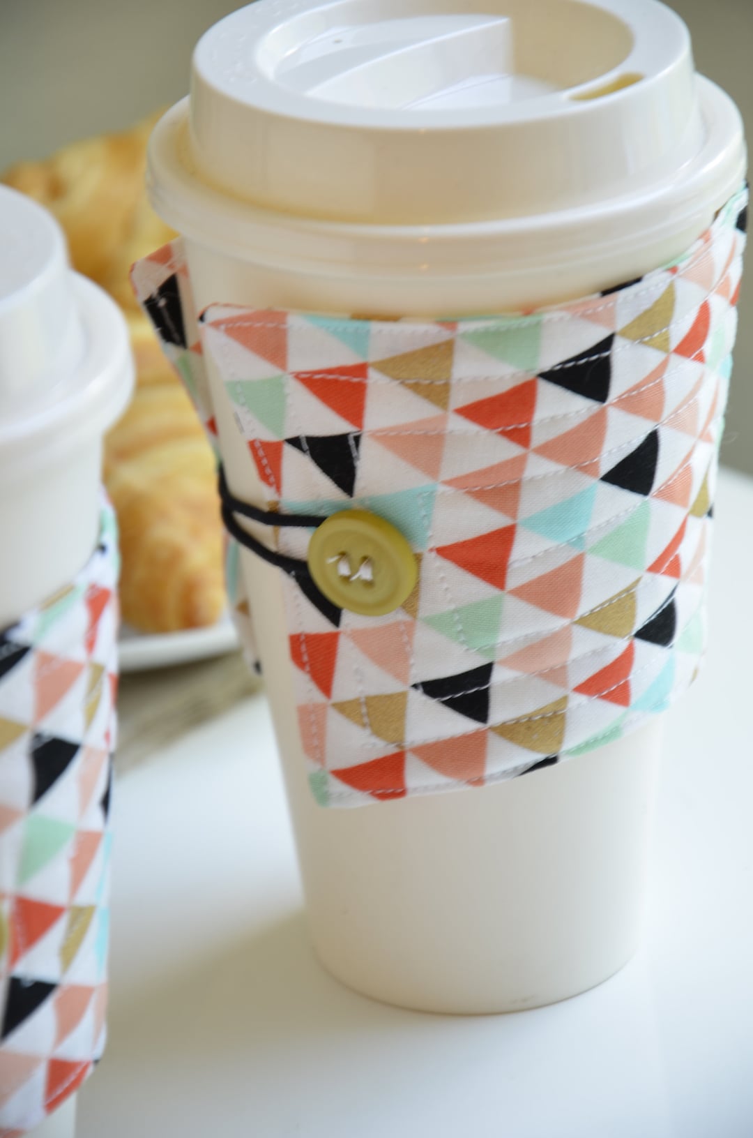Quilted Fabric Cup Cozy Thermal Drink Sleeve Hot or Cold Beverage ...