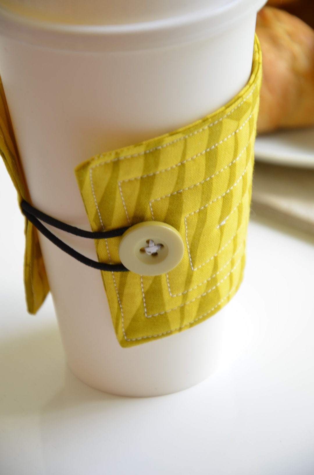 Quilted Fabric Cup Cozy Thermal Drink Sleeve Hot or Cold Beverage ...