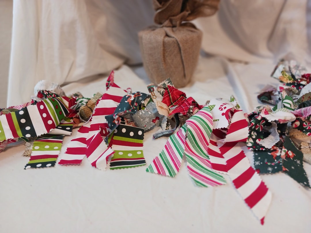Decorative Christmas Bunting Garland Tied Fabric Strips 6’ - Etsy