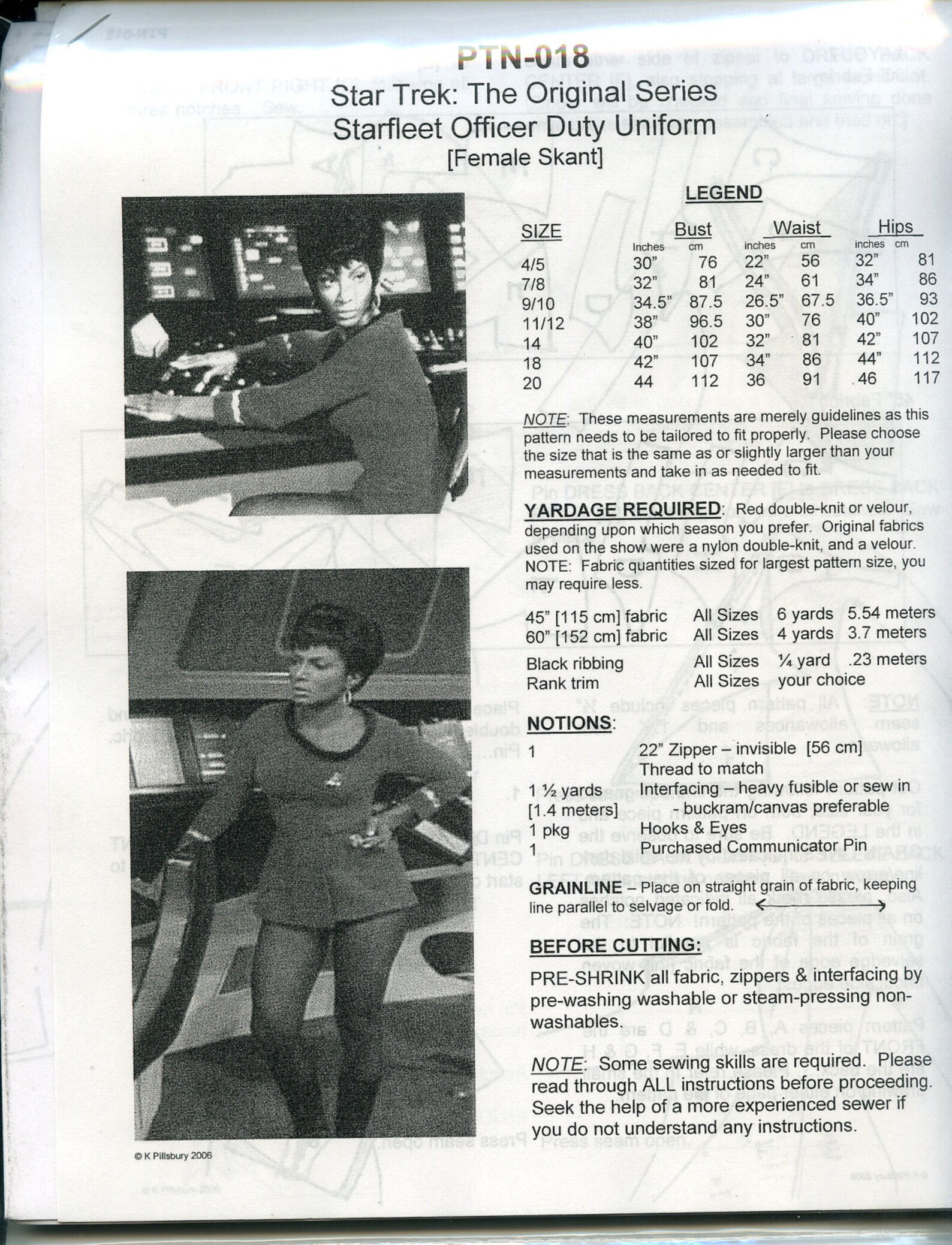 Star Trek TOS Starfleet Officer Duty Uniform Female Skant | Etsy