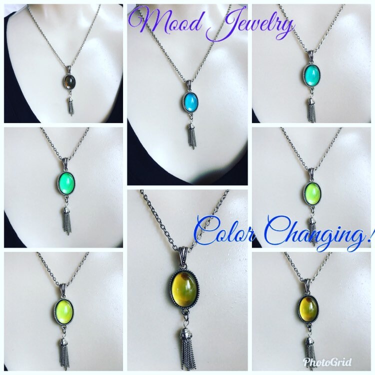 Mood Jewlery, Color Changing Necklace, Nostalgic Mood Necklace With ...