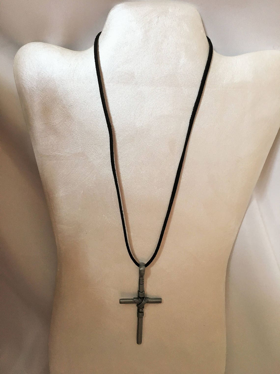 Men's Cross Necklace Christian Necklace Men's - Etsy