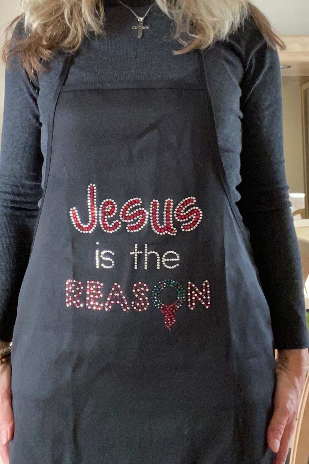 Rhinestone Apron, Jesus is the Reason Apron, Christmas Apron - Etsy