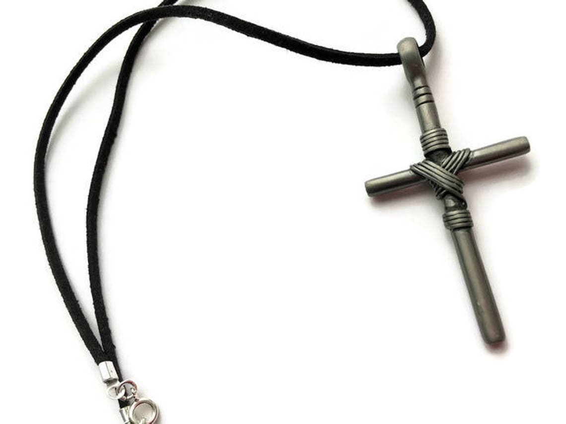 Men's Cross Necklace Christian Necklace Men's - Etsy