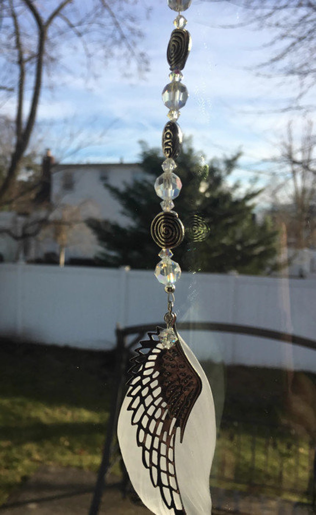 Angel Wing Car Ornament, Feather Car Jewelry, Angel Wing Gift, Hope ...
