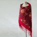 Ships From the US Dark Red Russian Shawl, Rich Red Shawl With Coral ...