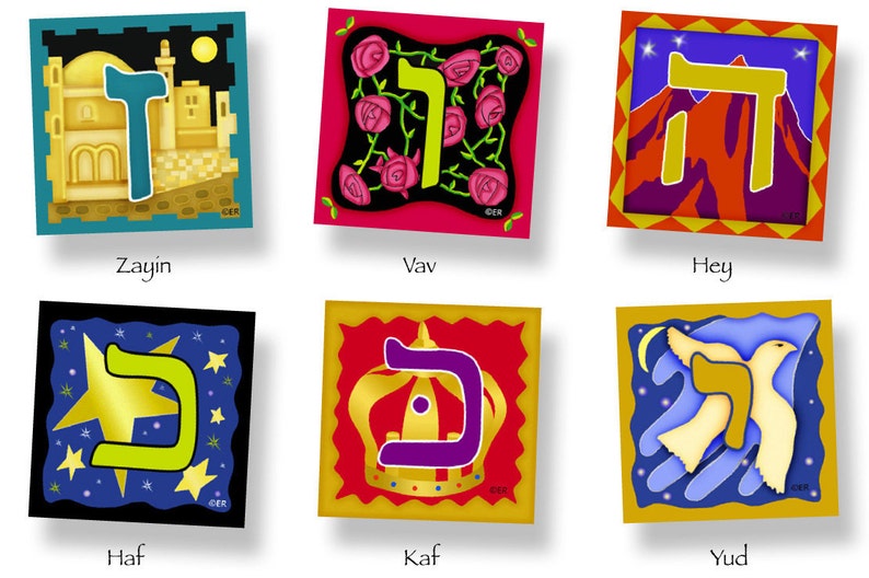 Hebrew Alphabet Poster - Aleph Bet - Etsy UK
