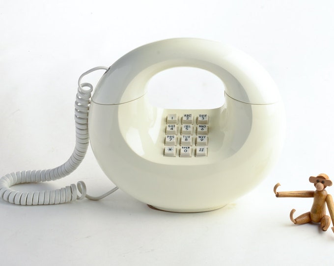 1970s Sculptura Donut Phone White – Western Electric Touch Tone Mod ...