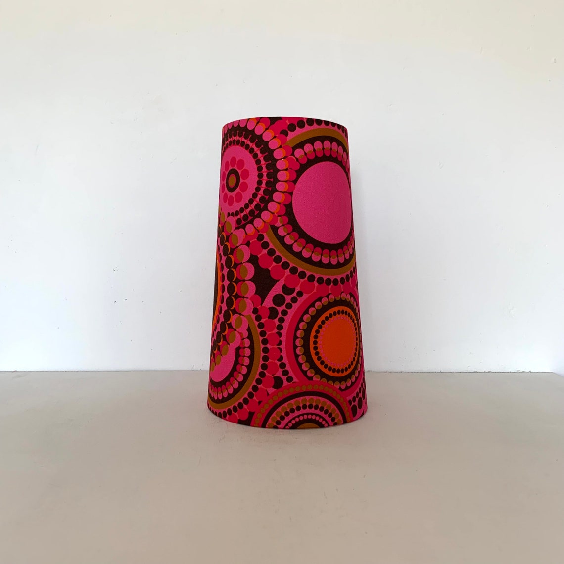Conical Retro Hot Pink Lampshade - Etsy UK