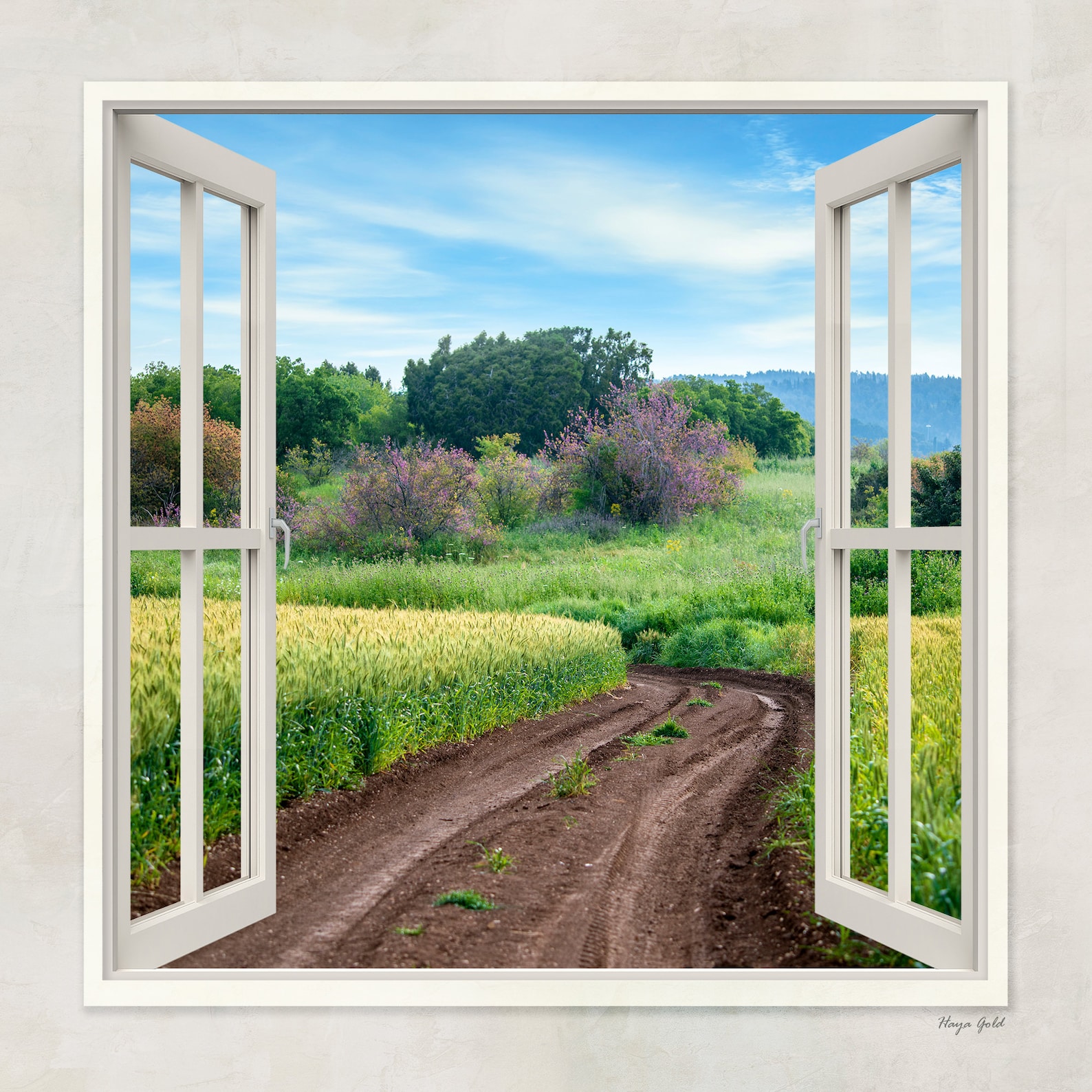 Window View Print on Canvas Open Window Wall Art Framed Fake - Etsy