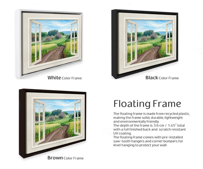 Window View Print on Canvas Open Window Wall Art Framed Fake - Etsy