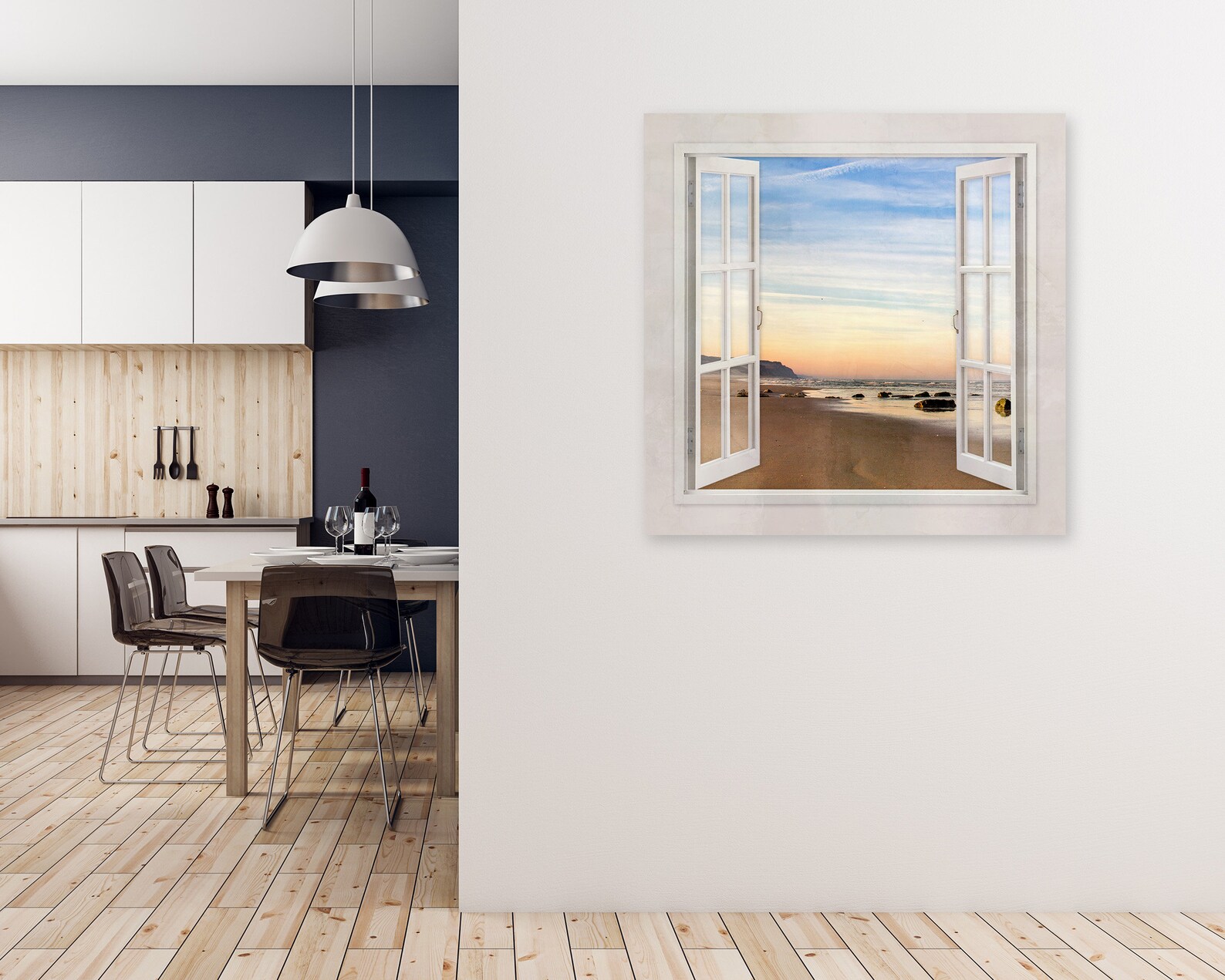 Window View of the Mediterranean Sea at Sunrise Printed on | Etsy