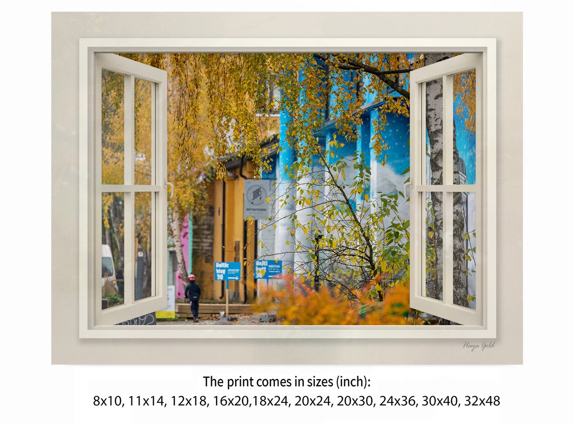 Window Picture View Printed on Canvas 3D Open Window Wall Art | Etsy