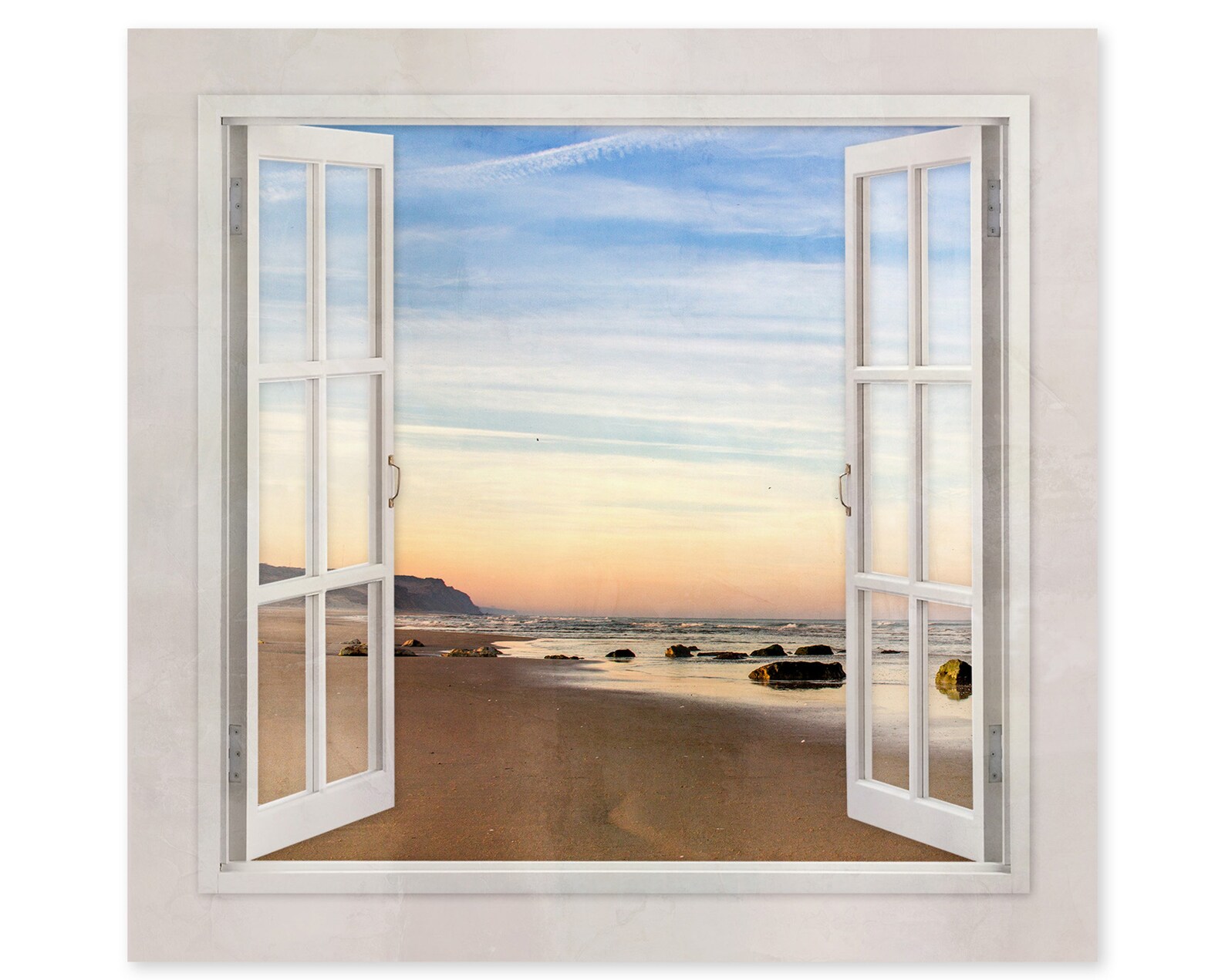 Window View of the Mediterranean Sea at Sunrise Printed on | Etsy