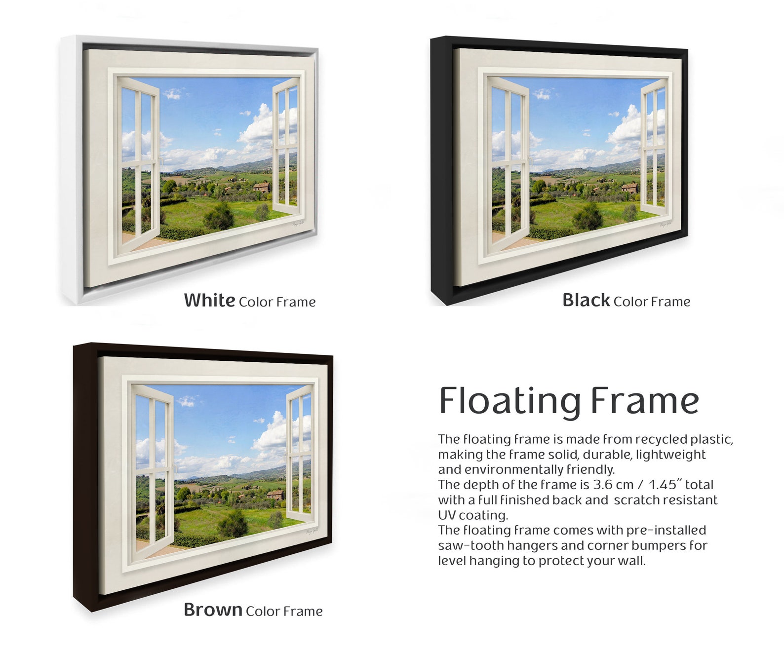 Tuscany Landscape Photography 3D Window View Printed on - Etsy