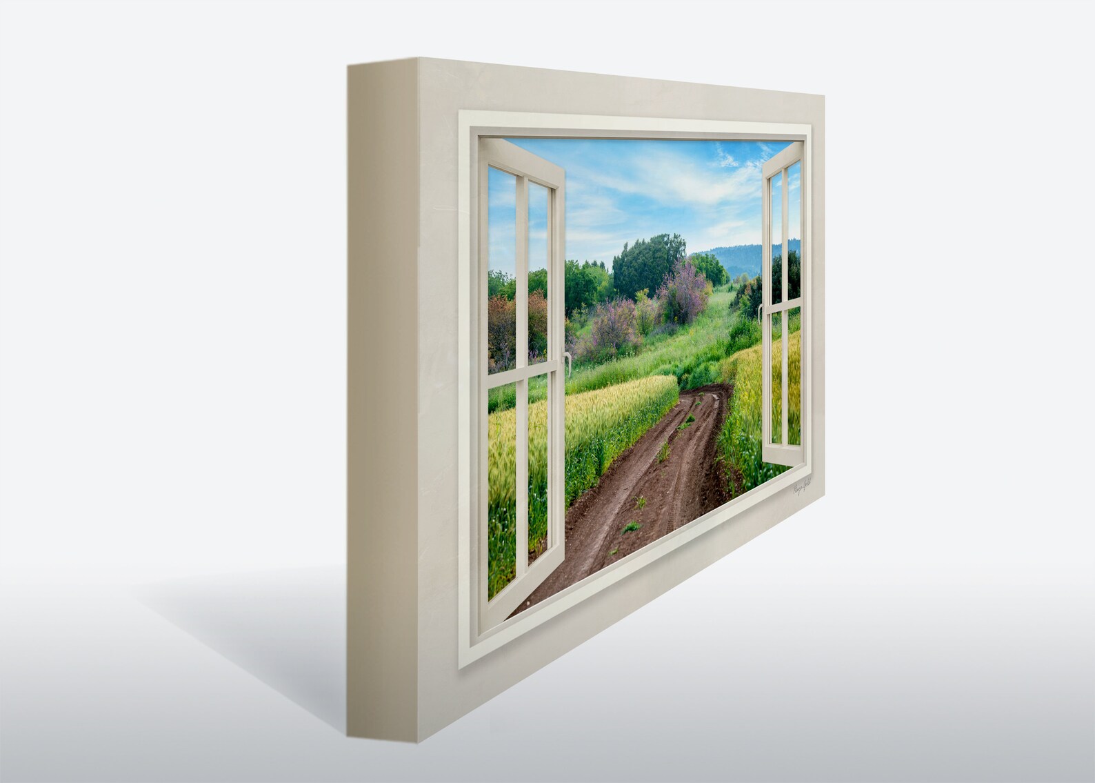 Window View Print on Canvas Open Window Wall Art Framed Fake | Etsy