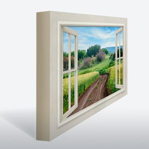 Window View Print on Canvas Open Window Wall Art Framed Fake | Etsy