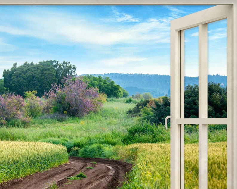 Window View Print on Canvas Open Window Wall Art Framed Fake - Etsy