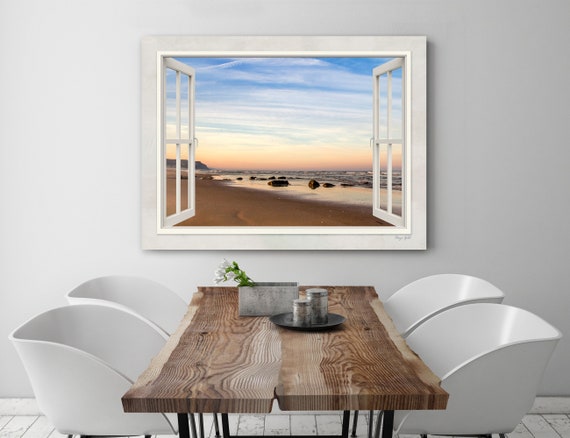 Window View of the Mediterranean Sea at Sunrise Printed on - Etsy