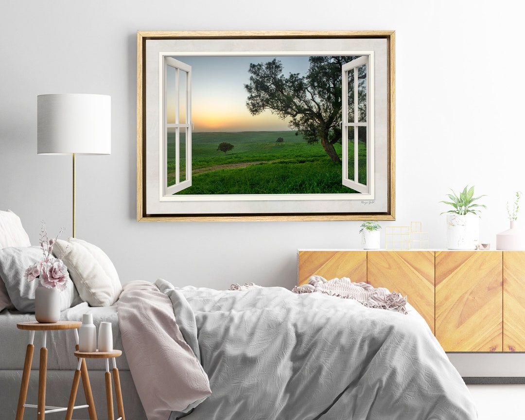 Large 3D Window View, Green Trees Canvas Art Print, Landscape ...