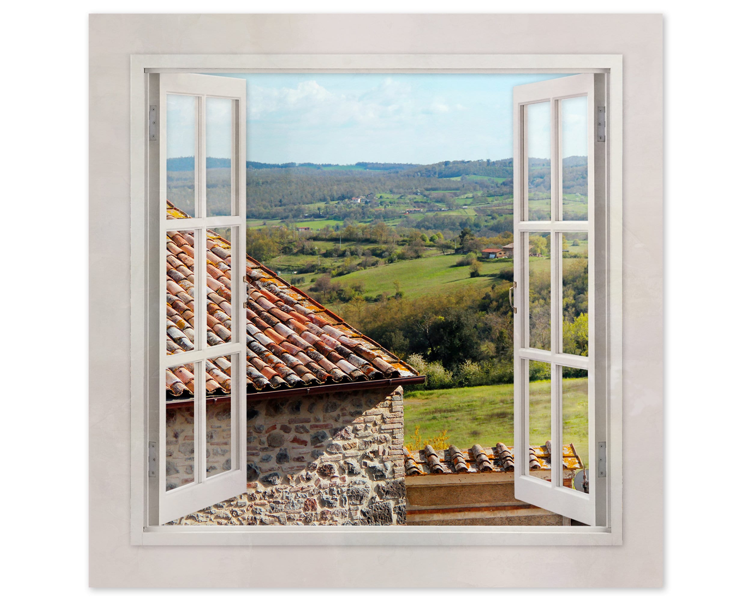 Tuscany Wall Art Window View Canvas Art Tuscany Landscape | Etsy