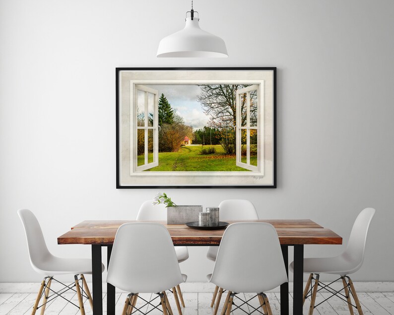 Country Landscape Window View Art Printed on Canvas Estonia - Etsy