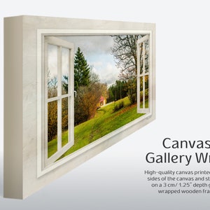 Country Landscape Window View Art Printed on Canvas, Estonia Landscape ...
