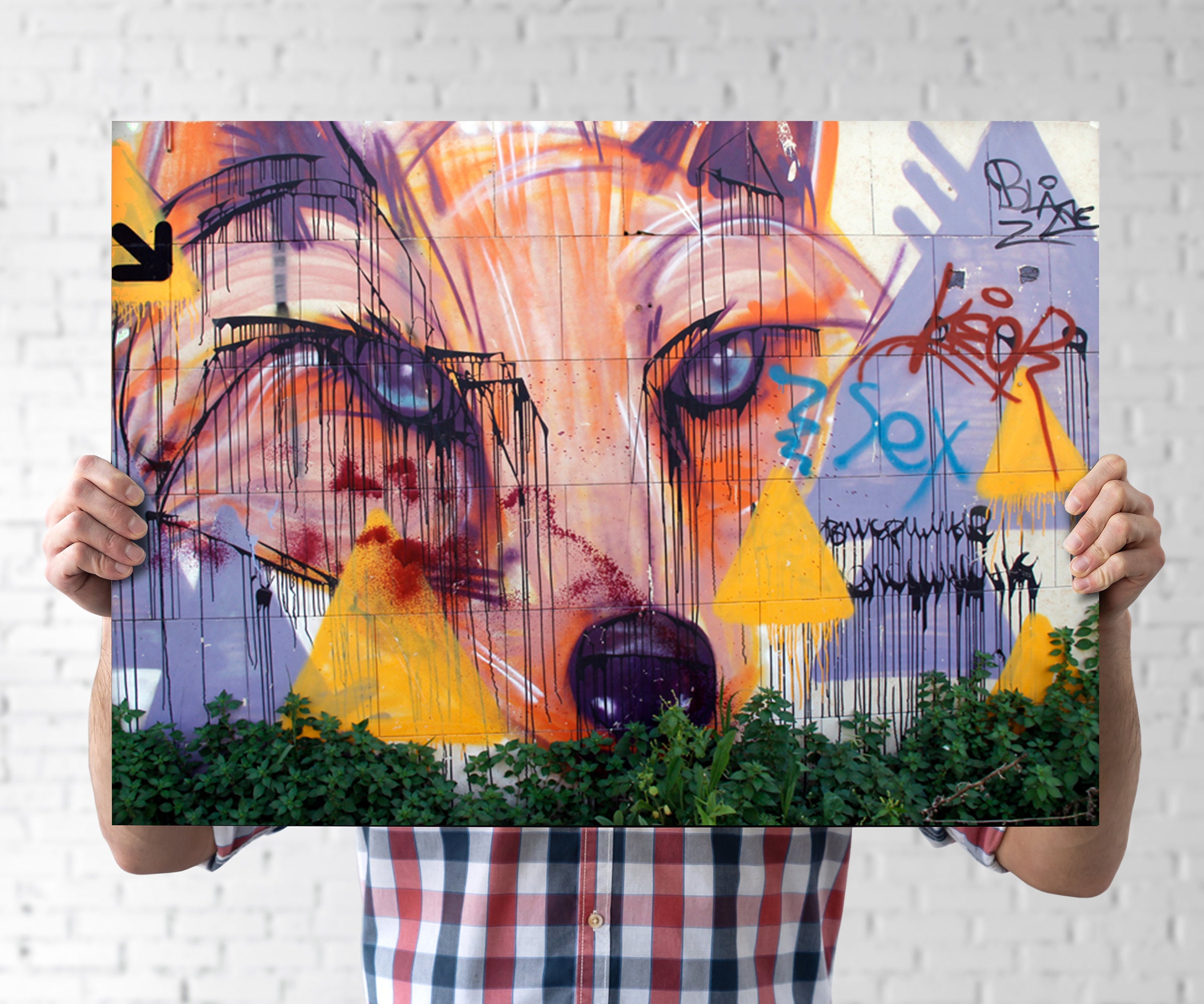 Street Art Fox Canvas Print: Vibrant Animal Graffiti Giclée - Etsy