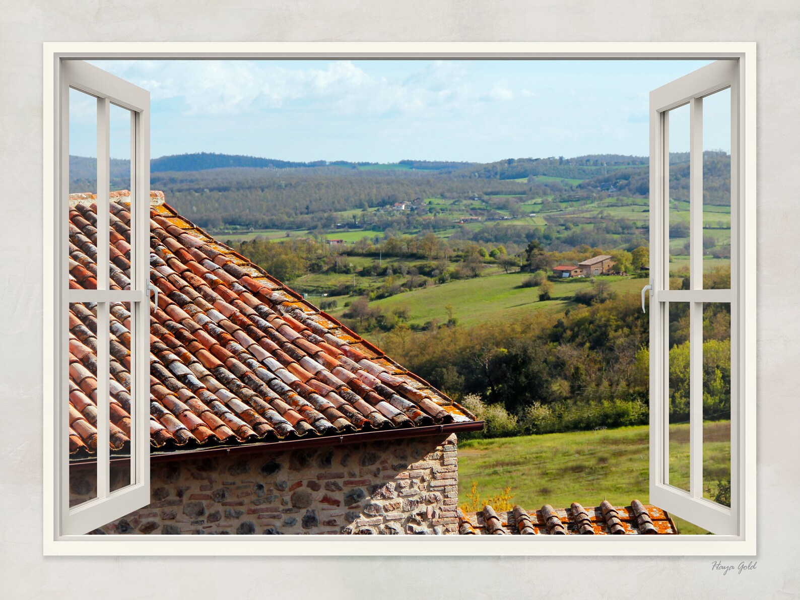 Tuscany Wall Art Window View Canvas Art Tuscany Landscape - Etsy