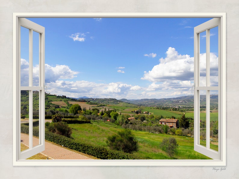 Tuscany Landscape Photography 3D Window View Printed on - Etsy