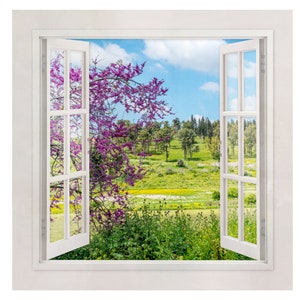 Window Landscape Painting Window View Canvas Open Window | Etsy