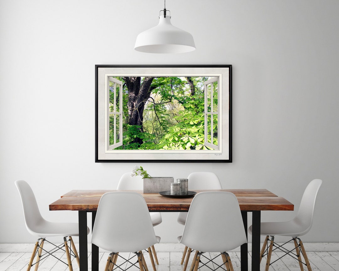 Green Forest Window View - 3D Wall Art Decor - Tuscan Bliss Window ...