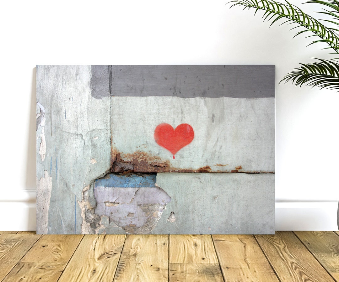 Graffiti Love Photo Print, Street Art Canvas, Large Boho Decor, Unique ...