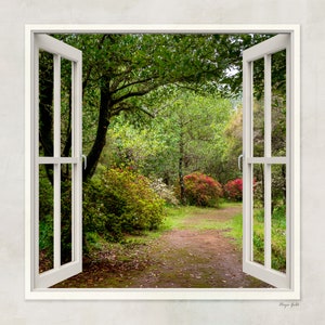 Green Forest Print 3d Window Landscape Wall Art Canvas Wall - Etsy