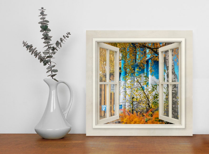 Window Picture View Printed on Canvas 3D Open Window Wall Art - Etsy
