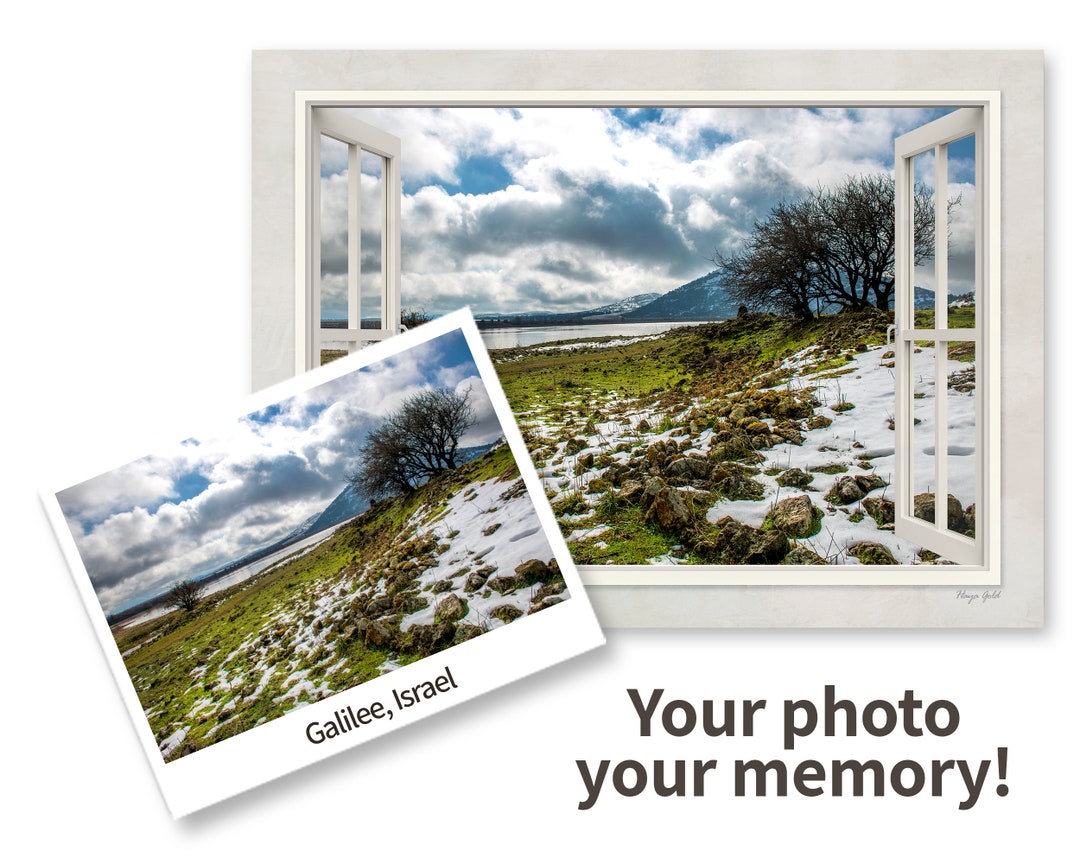 Your Photo Behind Fake Window Printed on Canvas, Picture to Canvas ...