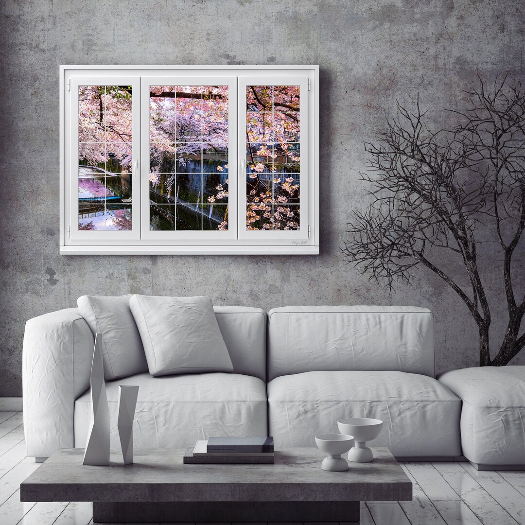 Sakura Enchantment - Tokyo Blossom Window Canvas Art - Japanese Park ...